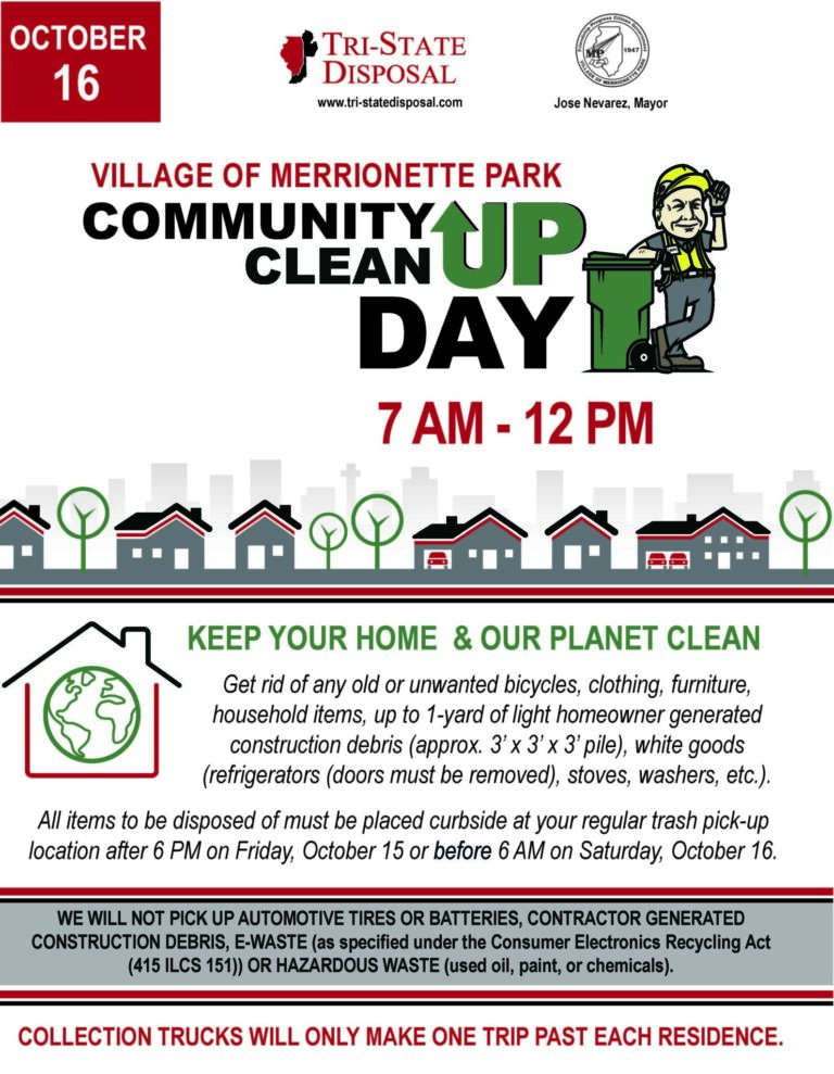 Community Clean-Up Day for the Village of Merrionette Park